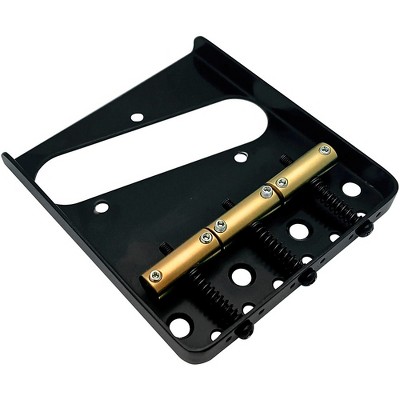 AxLabs Tele-Style Steel Plate Bridge with Vintage Saddles Black : Target