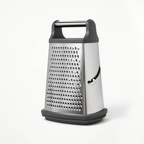 Stainless Steel Box Grater With Removable Bottom Container And Lid ...