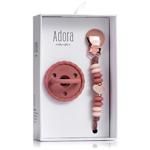Baby Soother Silicone Pacifiers & Coordinating Mini Clip – Scalloped ...