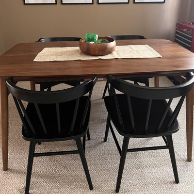 Wooden Barrel Dining Chair Black kd Threshold Curved Back Wood Frame Non marking Feet Levelers Target