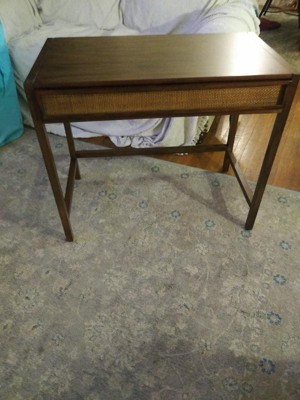 Wood & Cane Transitional Writing Desk Natural - Hearth & Hand™ With ...