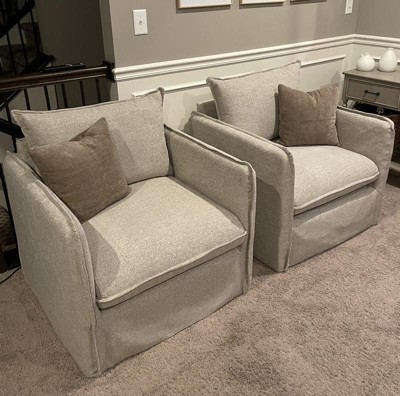 Berea Slouchy Lounge Chair With French Seams Linen - Threshold™ : Target