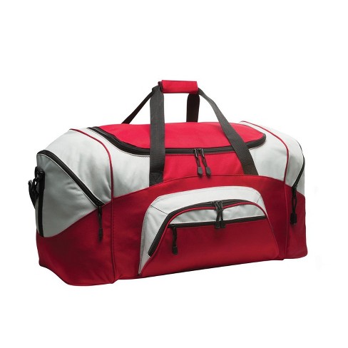 Port Authority Standard Colorblock Sport Duffel - Red/grey : Target
