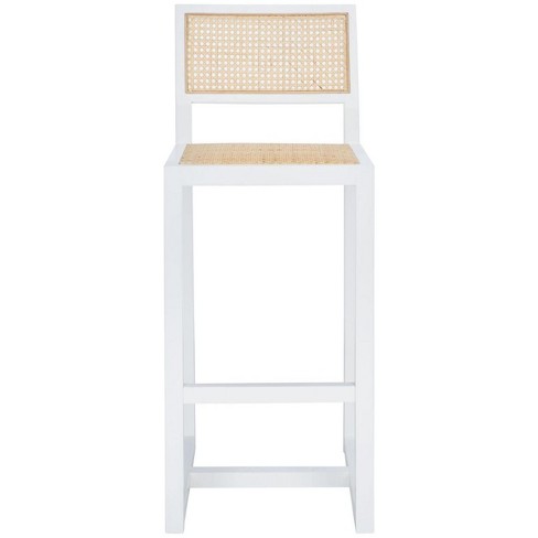 Seika Rattan Bar Stool - White/natural - Safavieh : Target