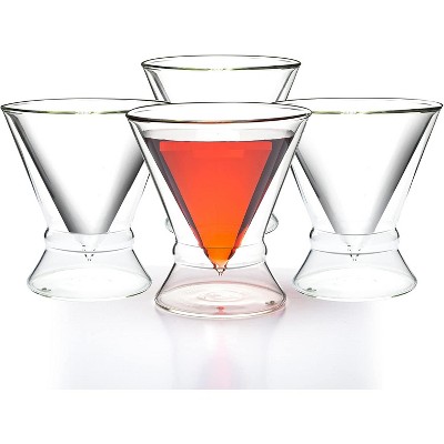 Viski Double Walled Cocktail Glasses - Insulated Martini Glasses With ...