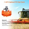 Adjustable Carburized Steel PTO Slip Clutch, 1-3/8" 6 Spline Tractor ...