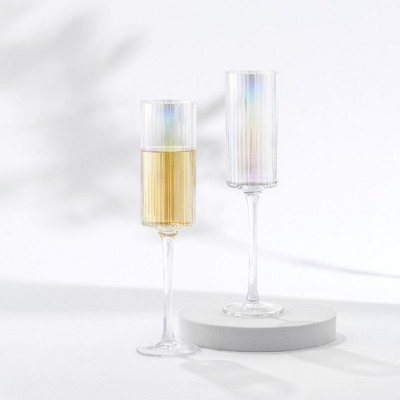 Joyjolt Christian Siriano New York Chroma Iridescent Champagne Flute ...