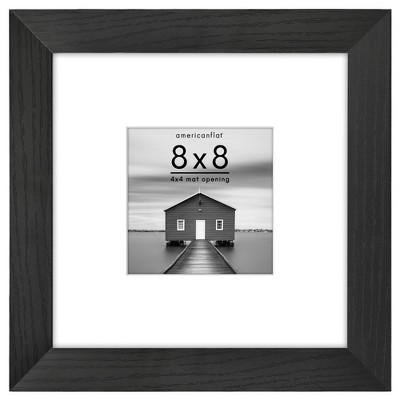8x8 Black Mdf Picture Frame - Easel Stand Included For Tabletop Or Wall ...