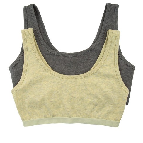 Felina Women's Organic Cotton Stretch Bralette 2-pack (aloe Slate, X ...