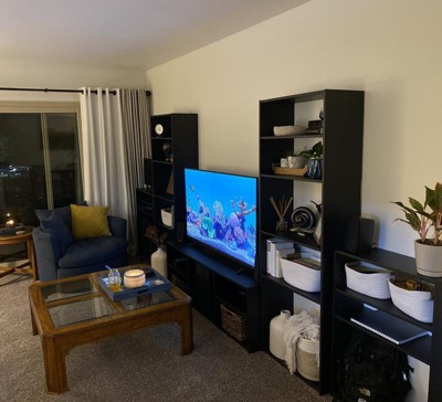 Storage Tv Stand For Tvs Up To 70" Black - Room Essentials™ : Target