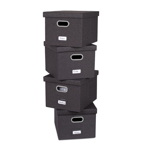 Internet's Best 4-pack Collapsible File Storage Organizer With Lid ...