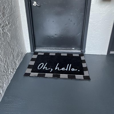 1'6"x2'6" Oh Hello Doormat Black - Threshold™ : Target