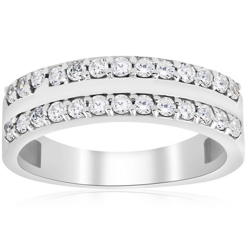 Pompeii3 3/4ct Diamond Double Row Wedding Ring 14k White Gold : Target