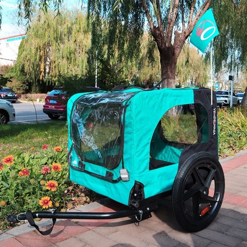 Bike Dog Trailer, Foldable Pet Jogging Stroller With Wheels Bicycle ...