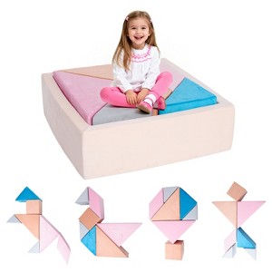 Tangram Puzzle Modular Kids Play Couch, Buildable Fort and Explorer ...