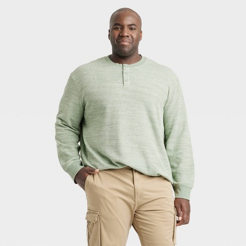 Men's Big & Tall Long Sleeve Textured Henley T-shirt - Goodfellow & Co ...