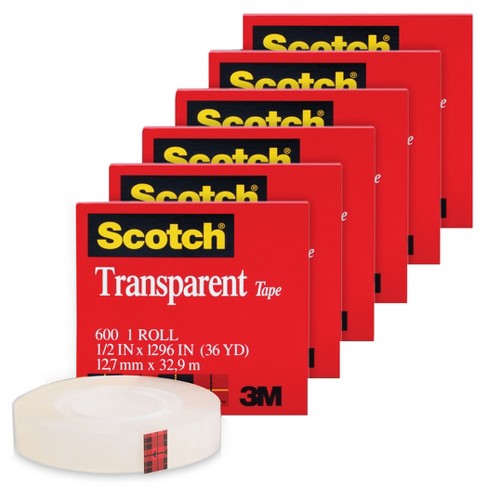 Scotch® Transparent Tape Roll, 1/2" X 1296", Pack Of 6 : Target