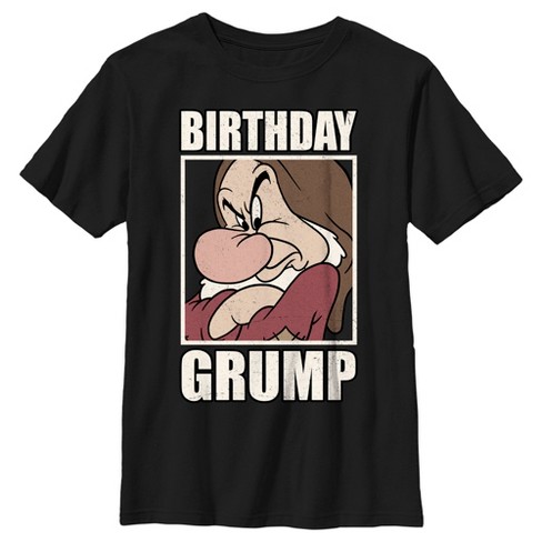 Boy's Snow White And The Seven Dwarves Birthday Grump T-shirt - Black ...