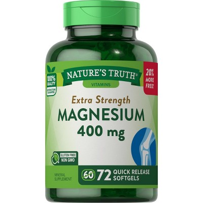 Nature's Truth Magnesium 400mg | 72 Softgels : Target