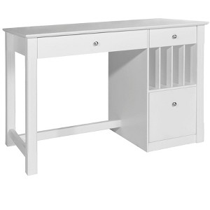 Classic 3-Drawer Secretary Desk with File Storage White : Target