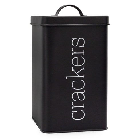Auldhome Design Retro Black Cracker Tin; Square Enamelware Farmhouse ...
