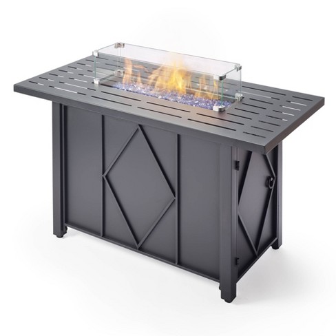 Pebble Lane Living Albury Rectangle Fire Pit Black : Target