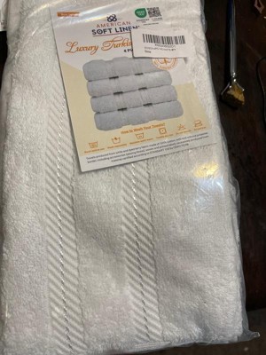 American Soft Linen 4 Pack Washcloth Set, 100% Cotton Washcloth Hand ...