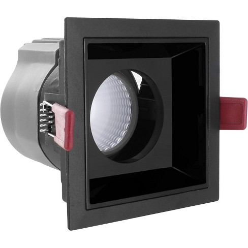 Leeki Pack Of 6 Square Recessed Light - 2-inch Trim - 5w-3000k -black ...