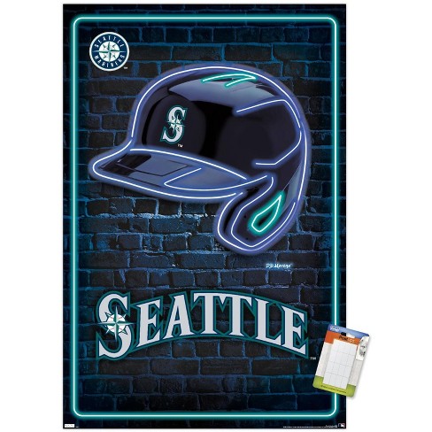 Trends International Mlb Seattle Mariners - Neon Helmet 23 Unframed ...