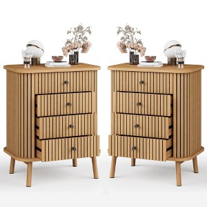 4 Drawer Dressers Set of 2, Chest of Drawers for Bedroom – Boho Wicker ...