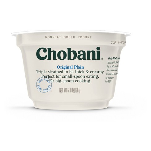 Chobani Plain Non-Fat Greek Yogurt - 5.3oz : Target