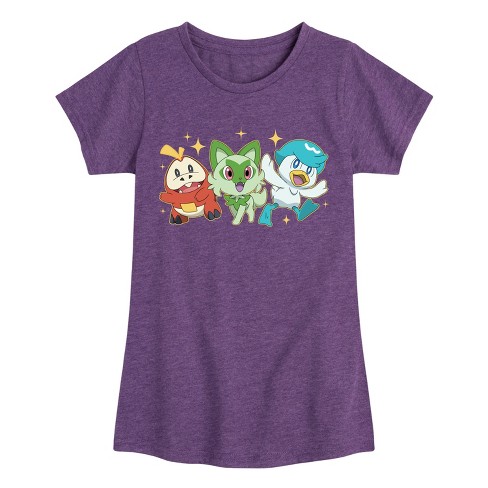 Girls' Pokémon Fuecoco Sprigatito Quaxly Padea Starters Fitted Short ...
