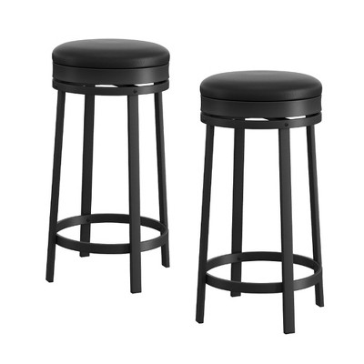 Yaheetech Counter Bar Stools Height-adjustable Rolling Swivel With ...