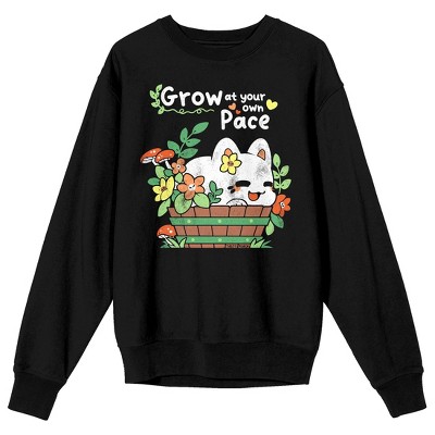 Tasty Peach Grow At Your Own Pace Cat Plant Sweatshirt For Women : Target