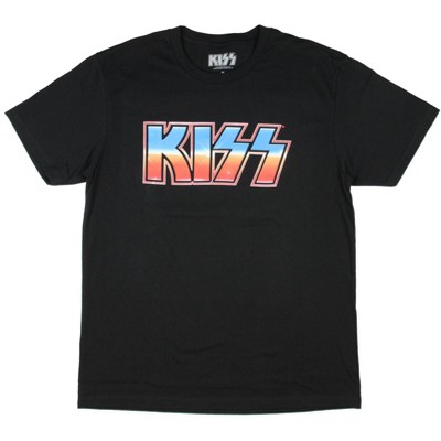 Kiss Junior's Band Red White Blue Logo Boyfriend Black T-shirt, X-small ...