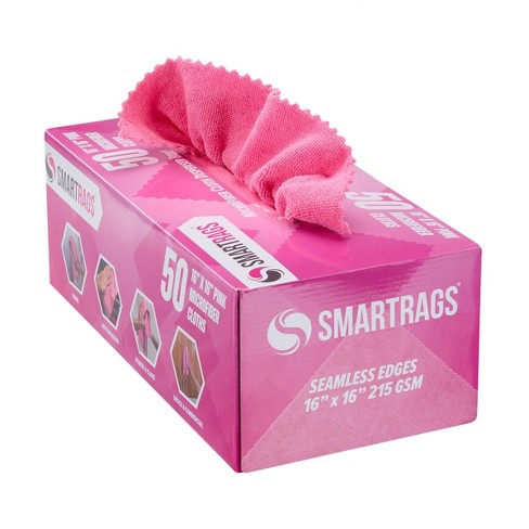 Smartragsxl Microfiber 35 Gram 16x16 Pink (1 Box Of 50 Cloths) : Target