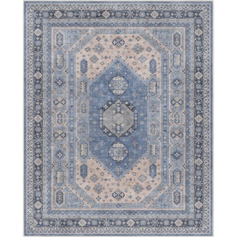 Well Woven Apollo Flat-pile Nicosia Blue Beige Area Rug 7'7" X 9'10 ...