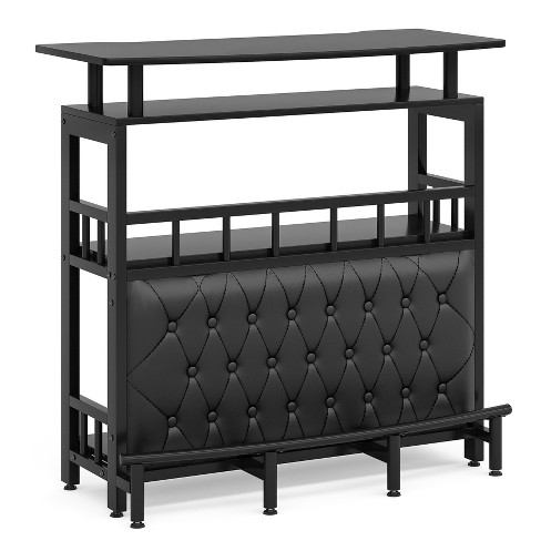 Tribesigns Entertainment Upholstered Bar Table, Black : Target