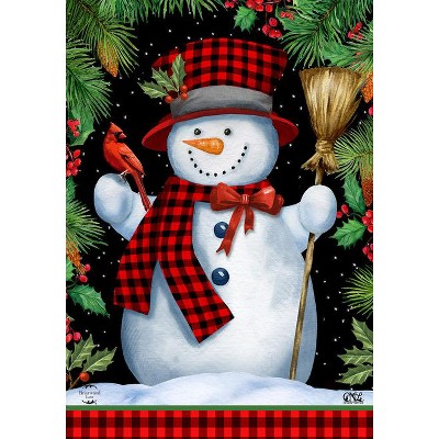 Briarwood Lane Red Checkered Snowman Winter Garden Flag Cardinal : Target