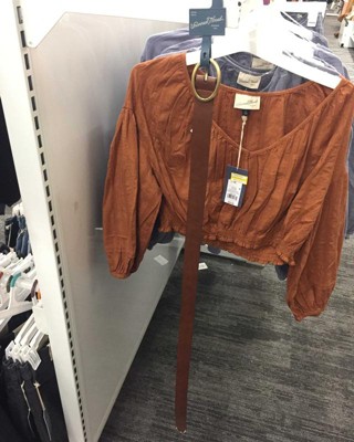 Women's Oval Center Bar Belt - Universal Thread™ Cognac S : Target