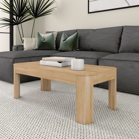 Plank+beam Solid Wood 40" Modern Rectangular Coffee Table, Coffee Table ...