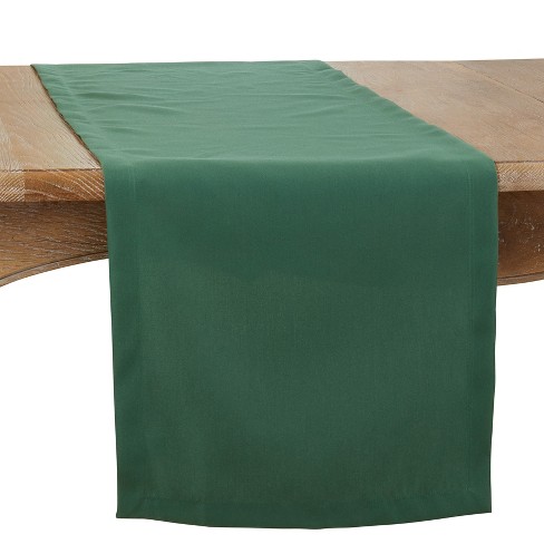 Saro Lifestyle Solid Color Everyday Table Runner, Jasper Green, 16" X ...