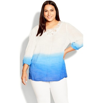 Women's Plus Size Victoria Ombre Necklace Top - Lime | Avenue : Target