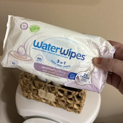 WaterWipes Sensitive+ Hydrating Boost Wipes, 3-In-1 Cleans, 99% Water ...
