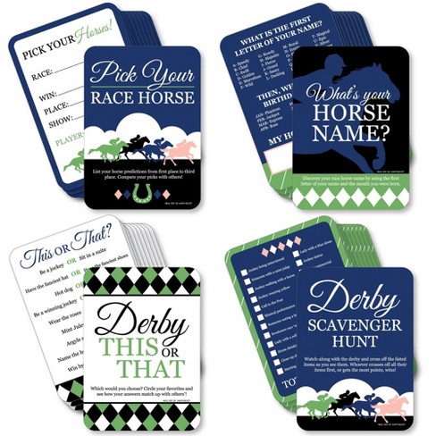 Big Dot Of Happiness Kentucky Horse Derby - 4 Horse Race Party Games ...