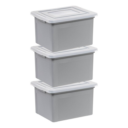 Iris 32qt 3pk Letter Plastic File Box : Target