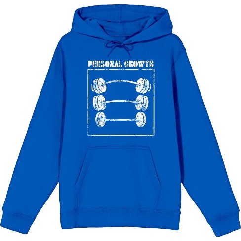 Gym Culture Personal Growth Long Sleeve Adult Hooded Sweatshirt-xl-blue ...