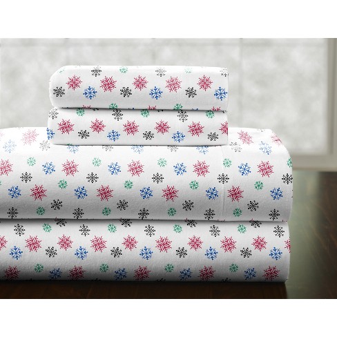 Pointehaven Heavy Weight 100% Cotton Snowflakes Multi Printed 170 Gsm ...