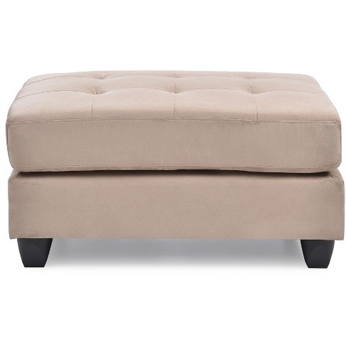 Passion Furniture Malone Mocha Tufted Ottoman : Target