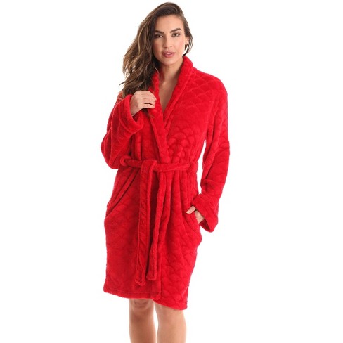 Just Love Womens Plush Solid Robe | Ladies Bathrobe 6311-red-2x : Target
